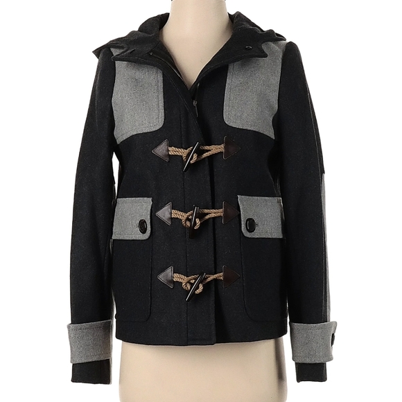 J. Crew | Jackets & Coats | New Jcrew Colorblock Duffle Toggle Wool ...